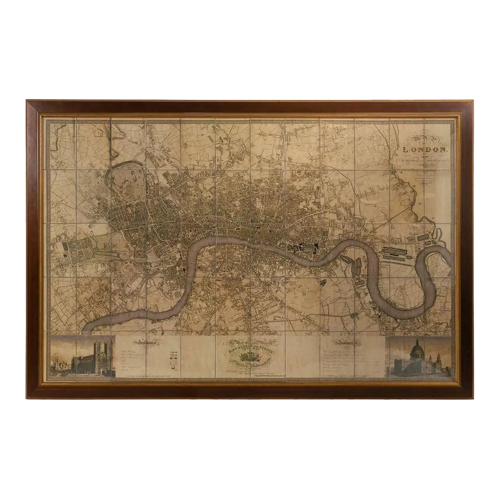 Large Scale Map of the London Metropolis | Chairish
