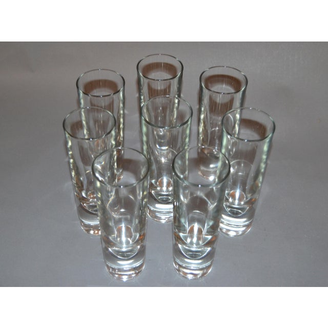 Set Of 8 Carlo Moretti Modern Heavy Blown Glass Drinking Glasses