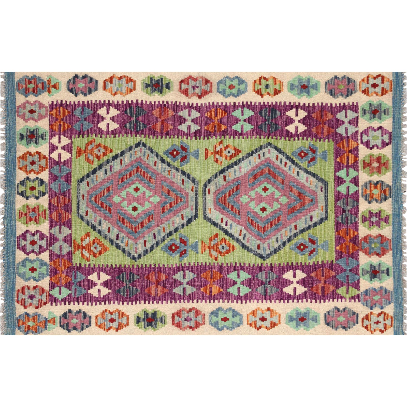 Contemporary Afghan Maimana Kilim | Chairish