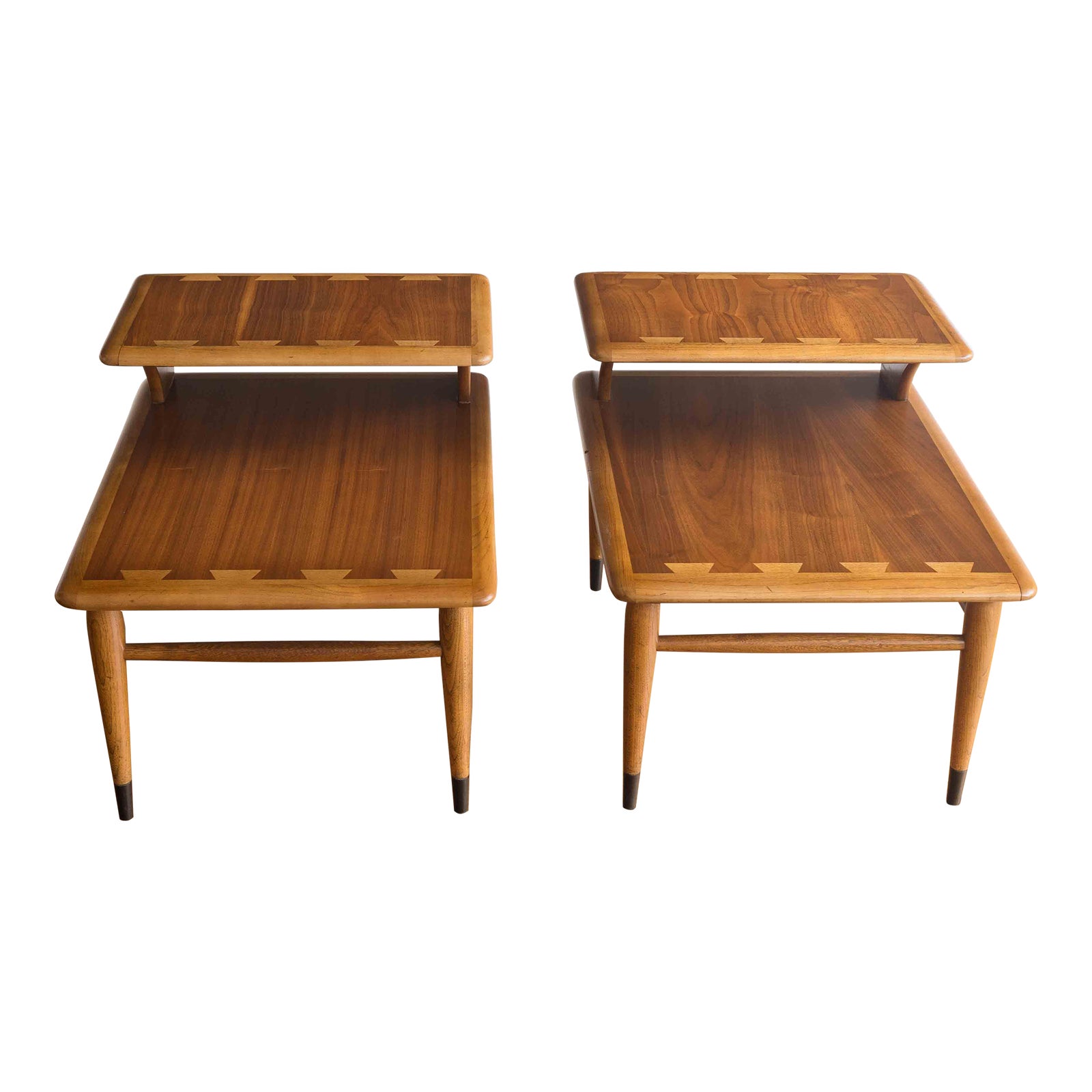1960s Vintage Mid Century Lane Acclaim Walnut Step Tables / End Tables ...