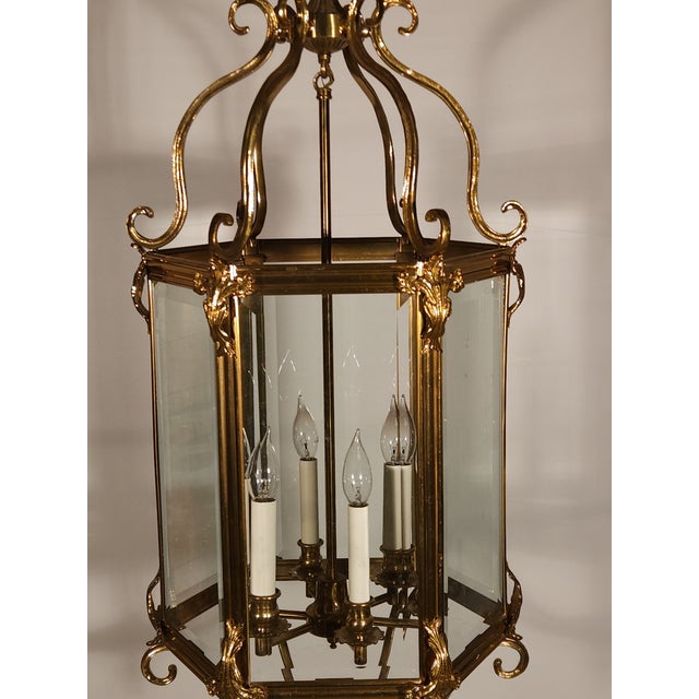 Huge Vintage 6 Lite Brass Colonial Georgian Fancy Rococo Lantern (Pr ...