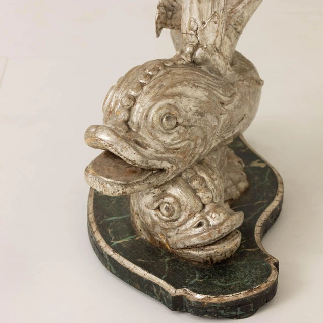 19th Century Italian Silver Leaf Dolphin Side Table With Original Wood ...