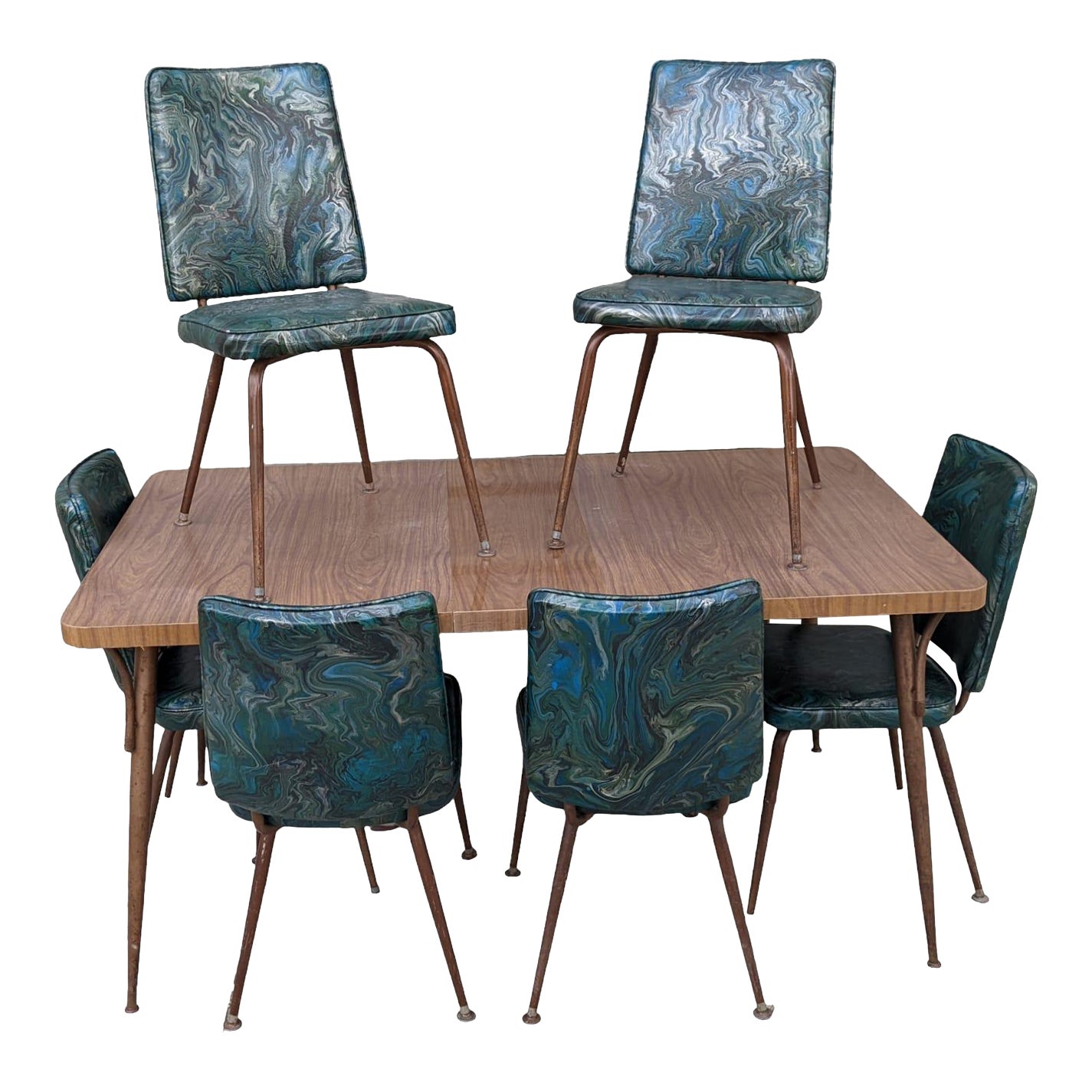 1960s Dinette Set. Mid-Century Formica Kitchen Table With Leaf and ...