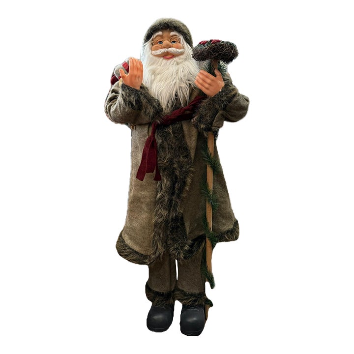 Northlight 48-Inch Standing Santa Christmas Figure With Bird Nest ...