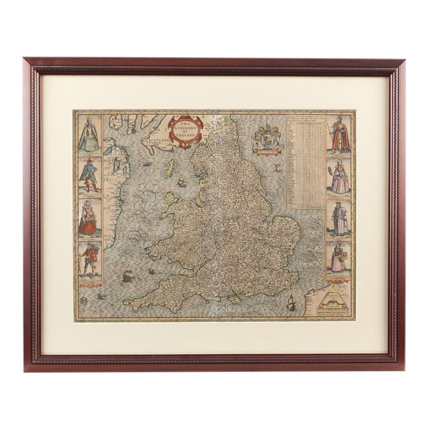 John Speed "The Kingdome of England" Map | Chairish