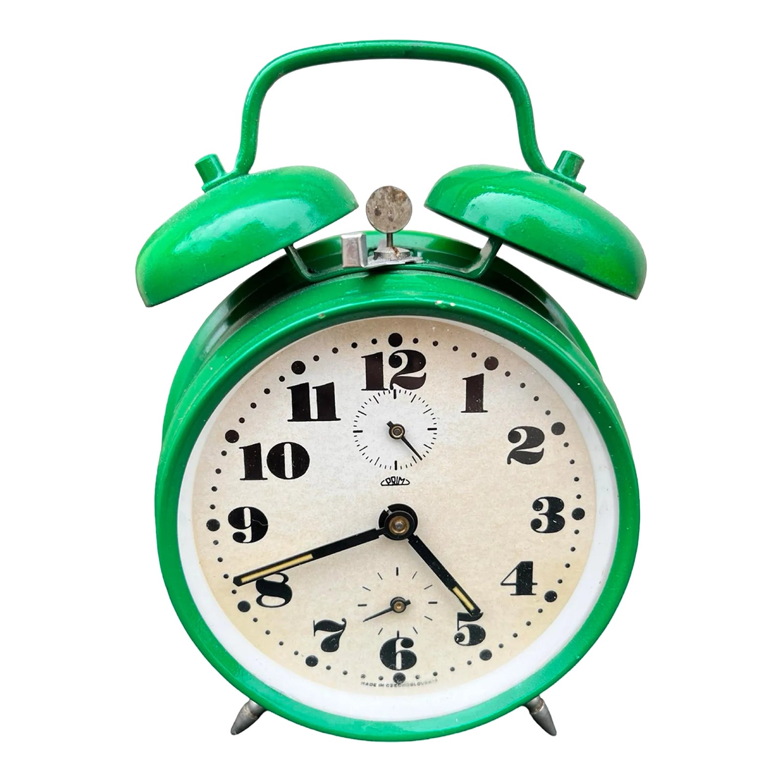 Green Mechanical Alarm Clock, Prim, Czechoslovakia, 1960s. | Chairish