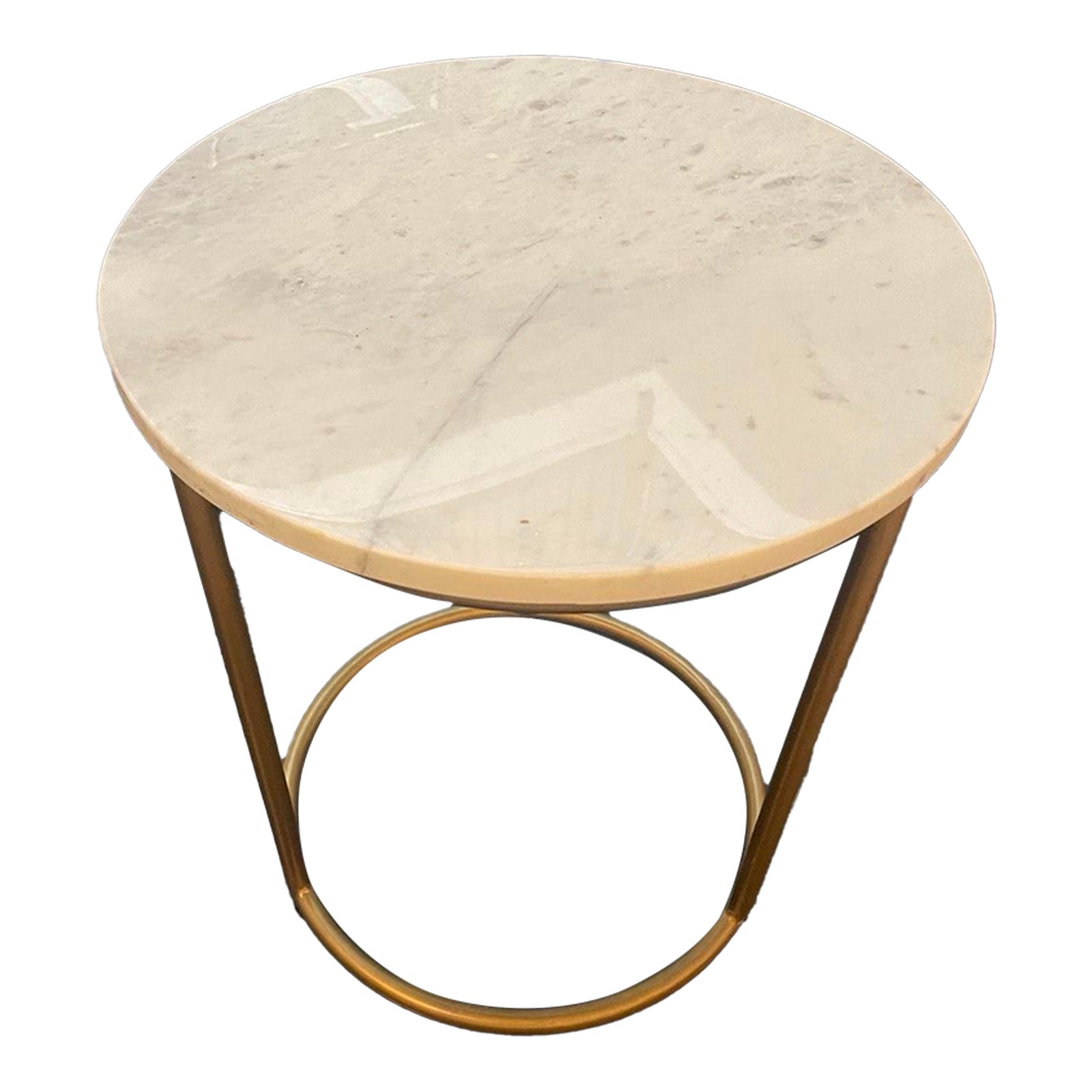 Modern White Marble Side Table | Chairish