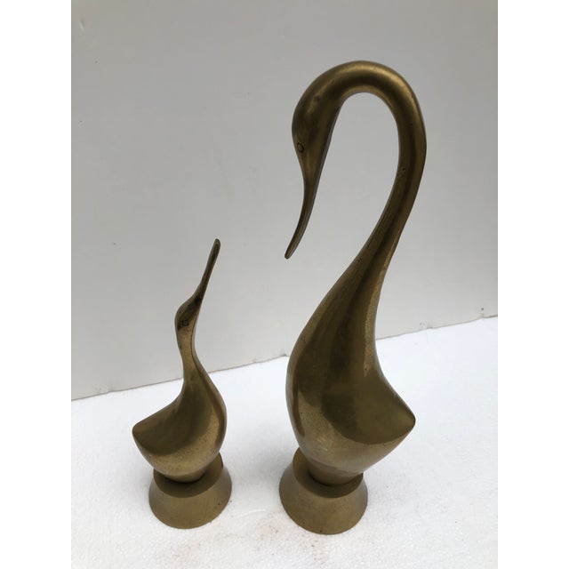 Vintage Brass Goose Sculptures a Pair | Chairish