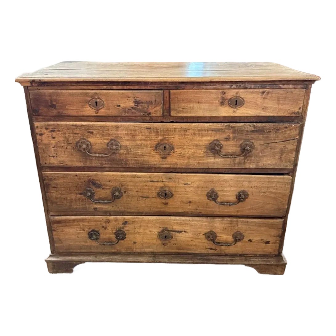 18th Century Faded English Walnut Chest of Drawers | Chairish