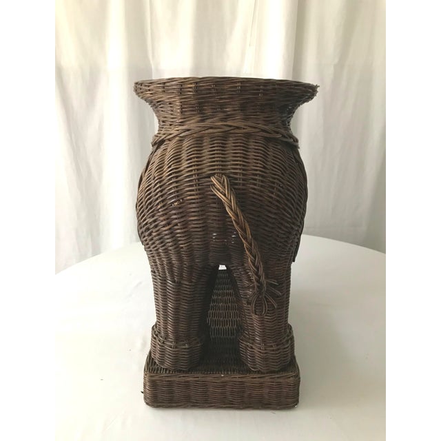 Vintage Palm Beach Regency Wicker Elephant Plant Stand | Chairish