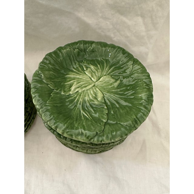 Vietri Green Leaf Dessert Plates-A Set | Chairish