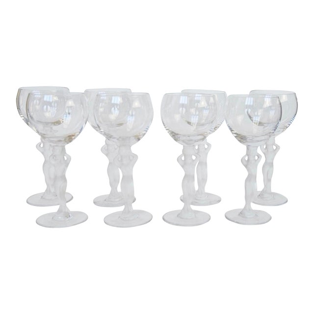 1960s Bayel Bacchante French Crystal Claret Wine Glasses- Set of 8 ...