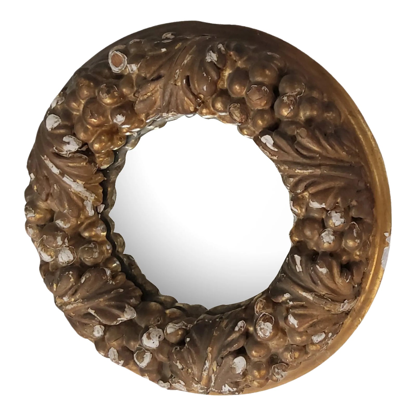 1900s Ornate Round Mirror | Chairish