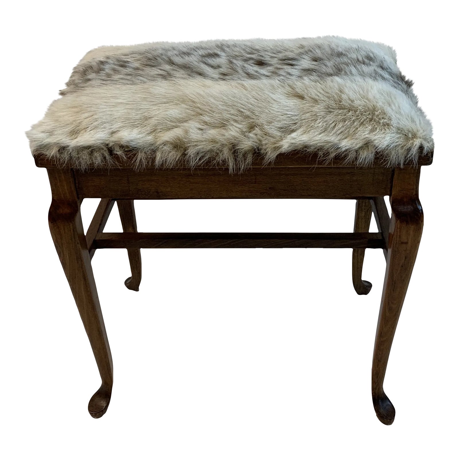 Vintage Queen Anne Bench in the Manner of Scalamandre El Tigre | Chairish
