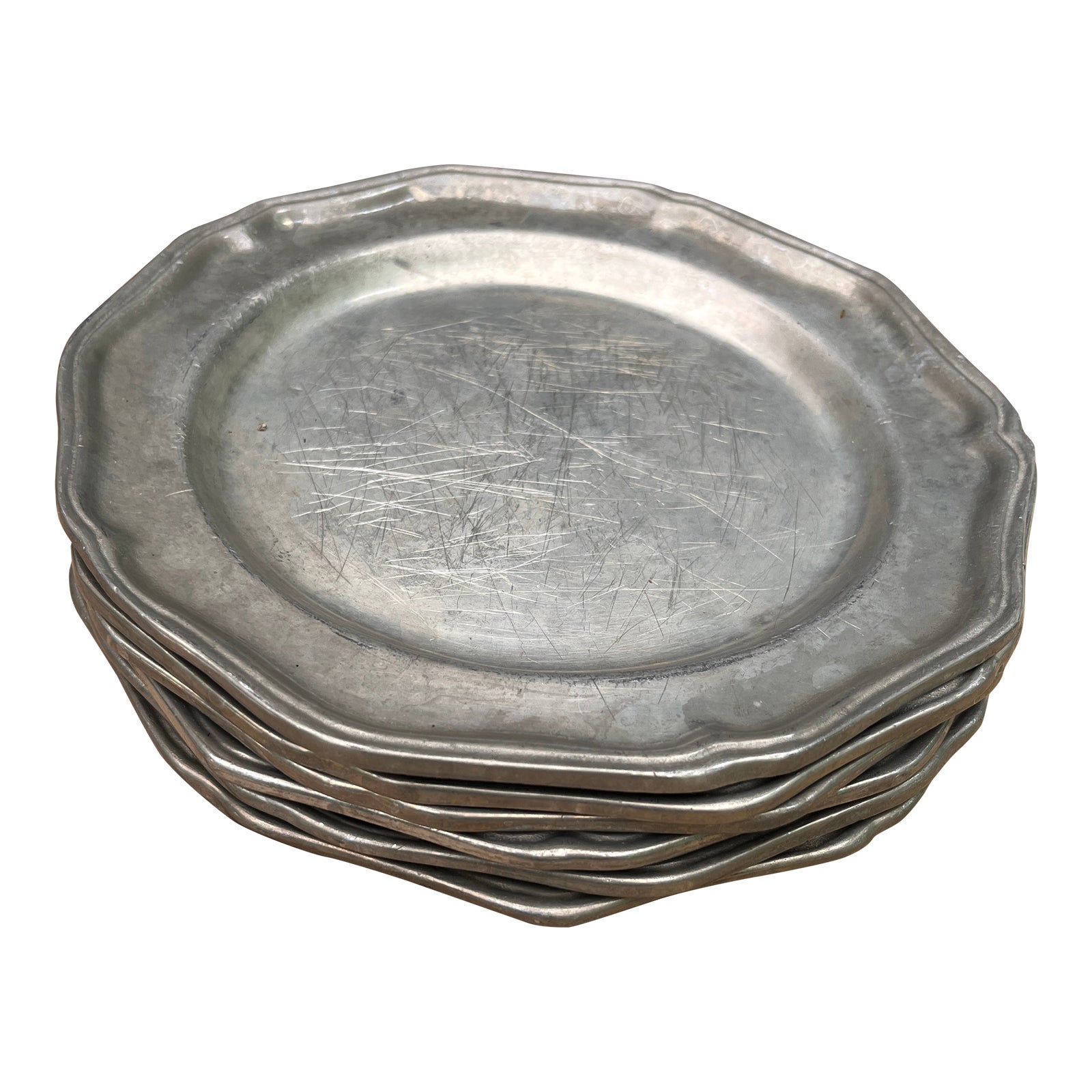 Wilton Usa Pewter Plates- Set of 6 | Chairish