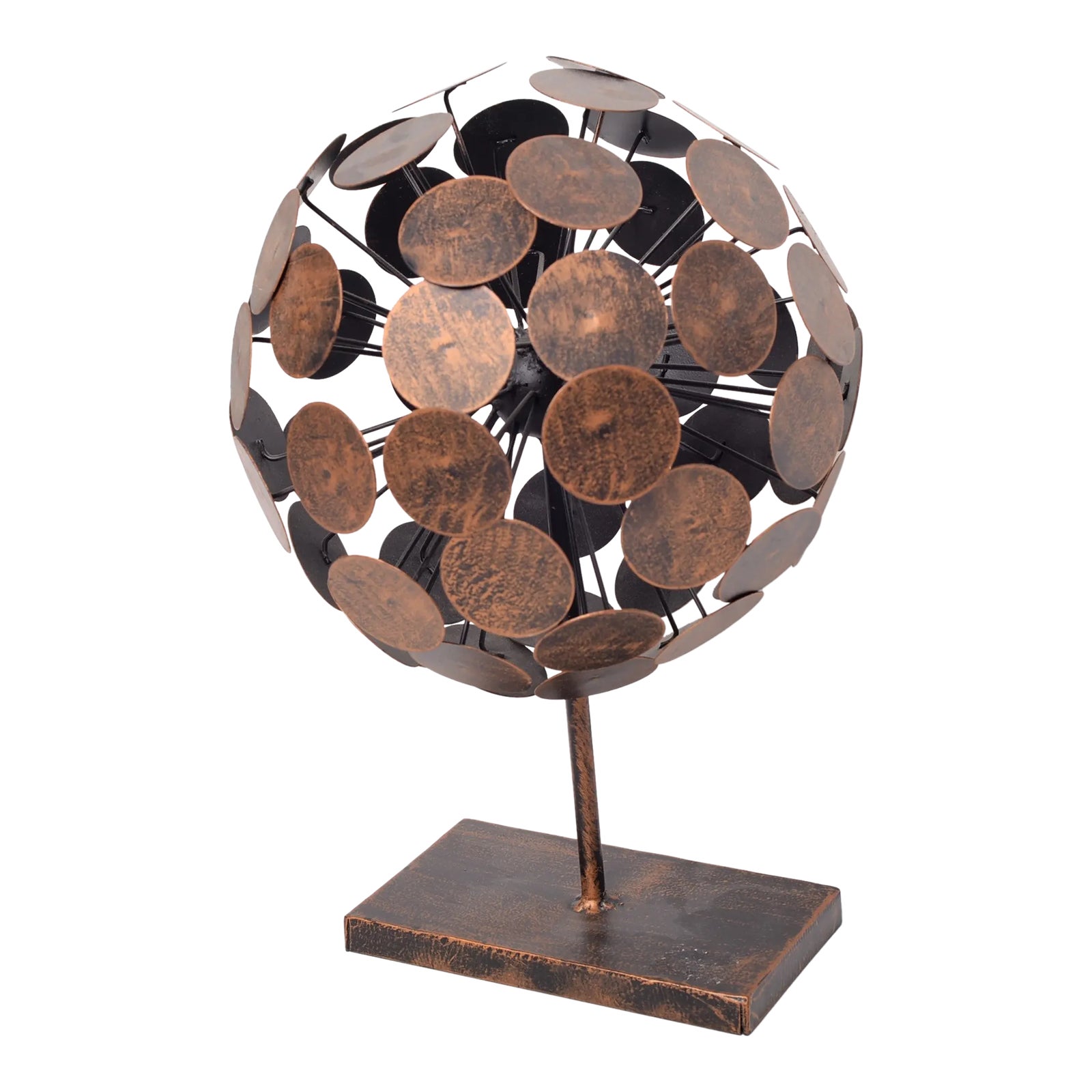 Mid 20th Century Brutalist Metal Orb Sculpture | Chairish