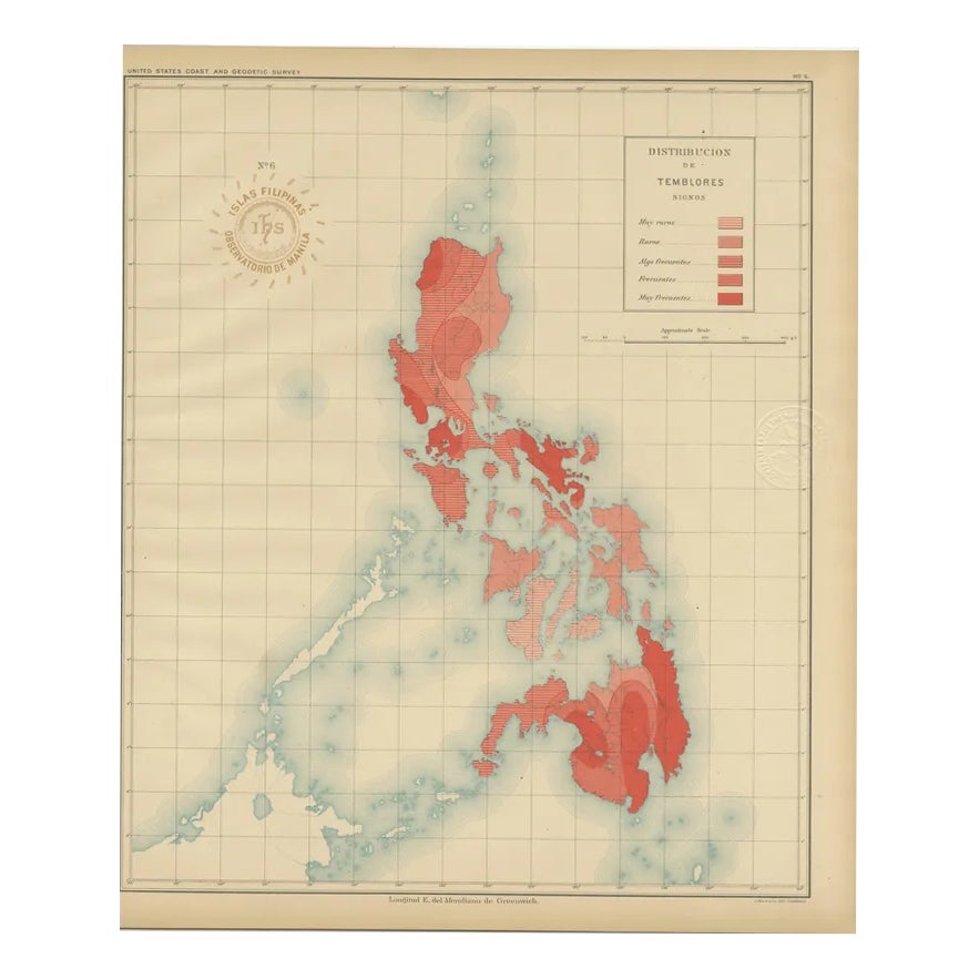 Seismic Activity Map of the Philippine Islands Observatorio in Manila ...