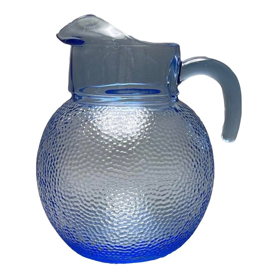 Vintage Pasabahce Circle "Art of Glass" Textured Baby Blue Ball Pitcher ...