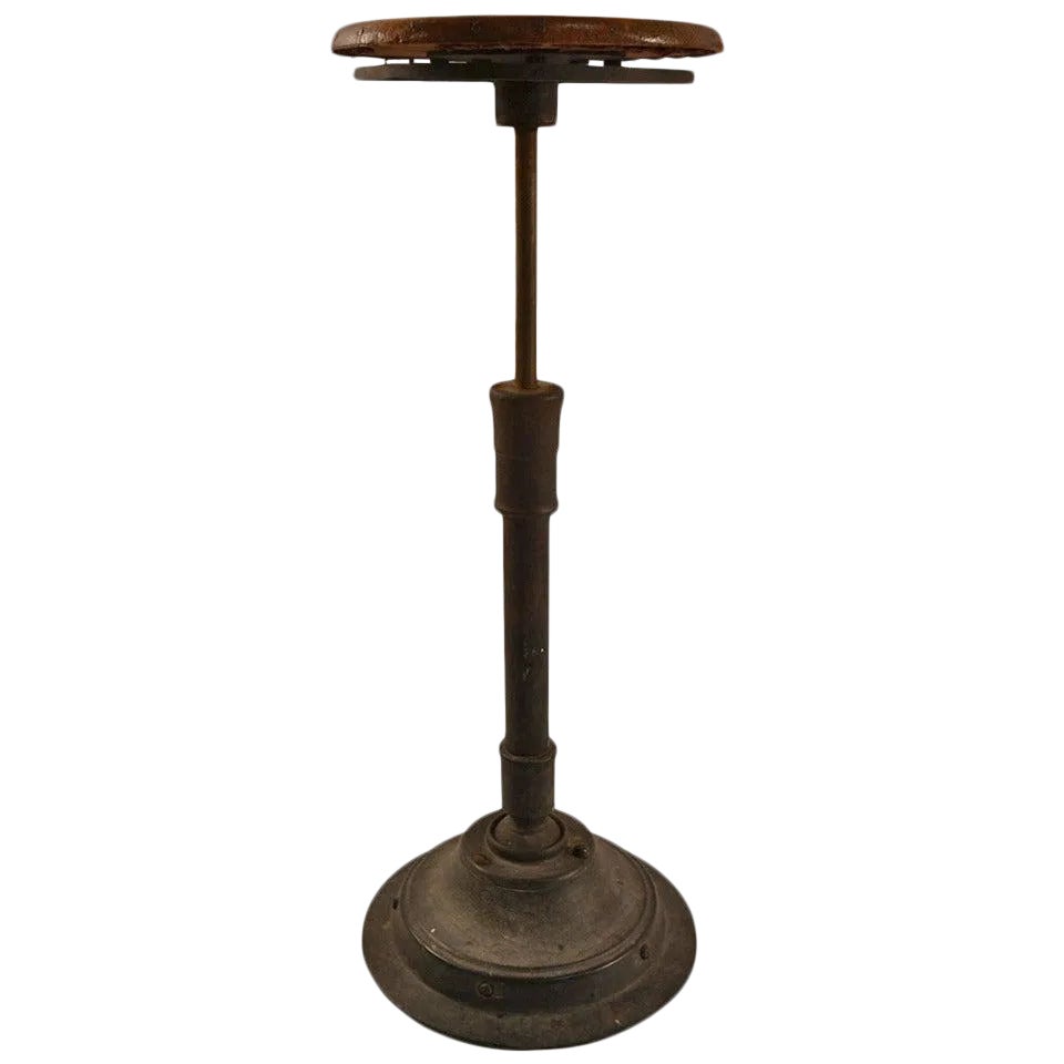 Industrial Swivel Adjustable Stool | Chairish