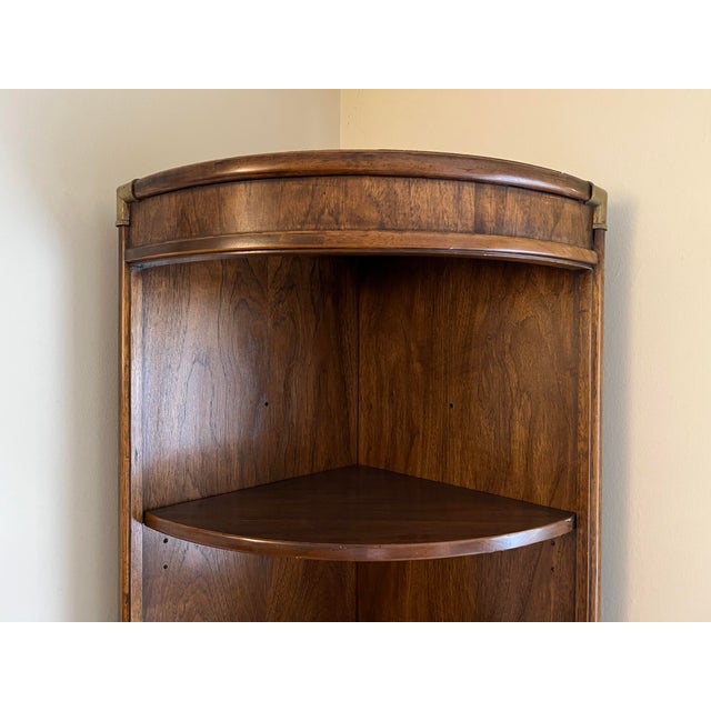1970s Drexel Heritage Mid-Century Modern Solid Wood Corner Bookcase ...