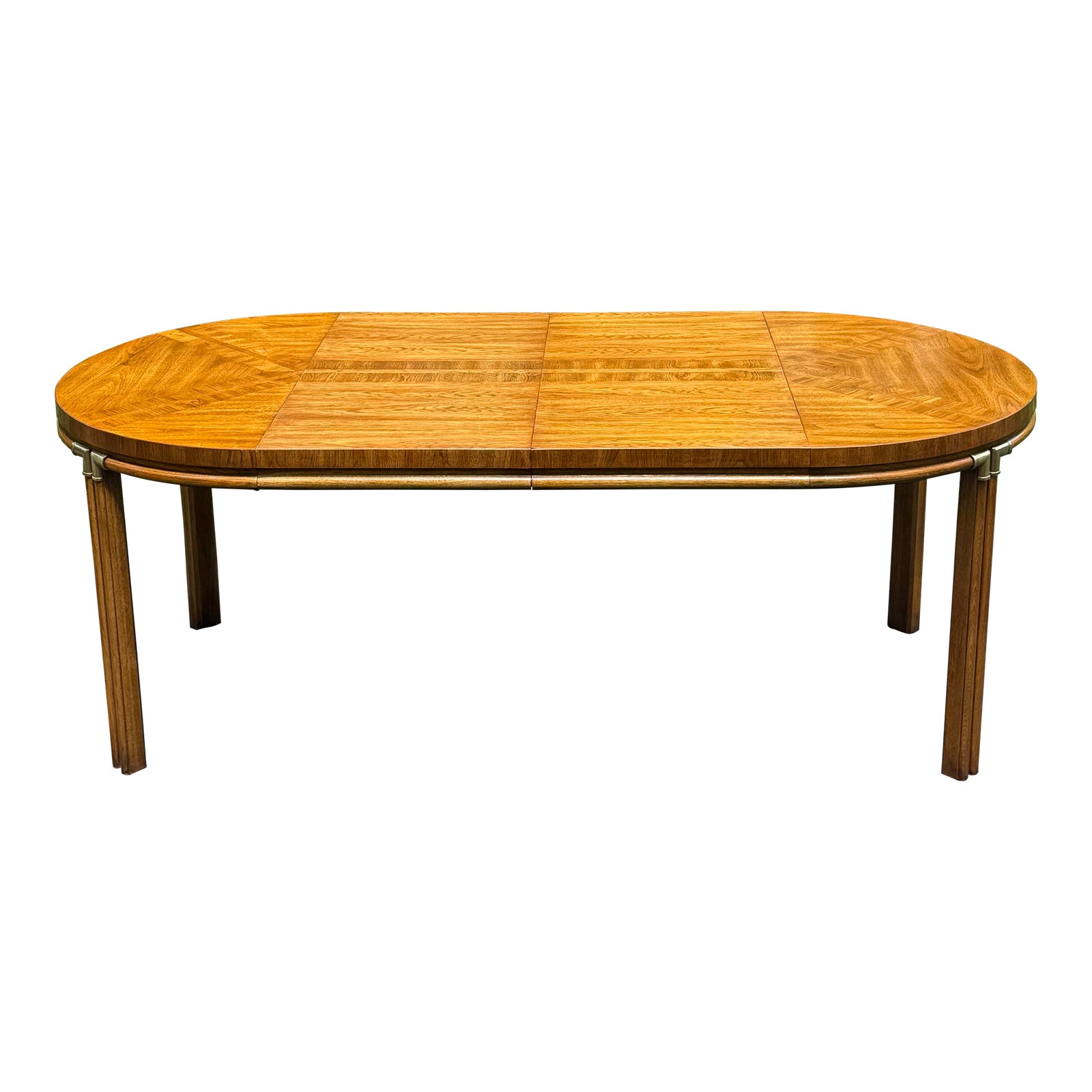 Vintage Drexel “Accolade” Campaign Round Dining Table | Chairish
