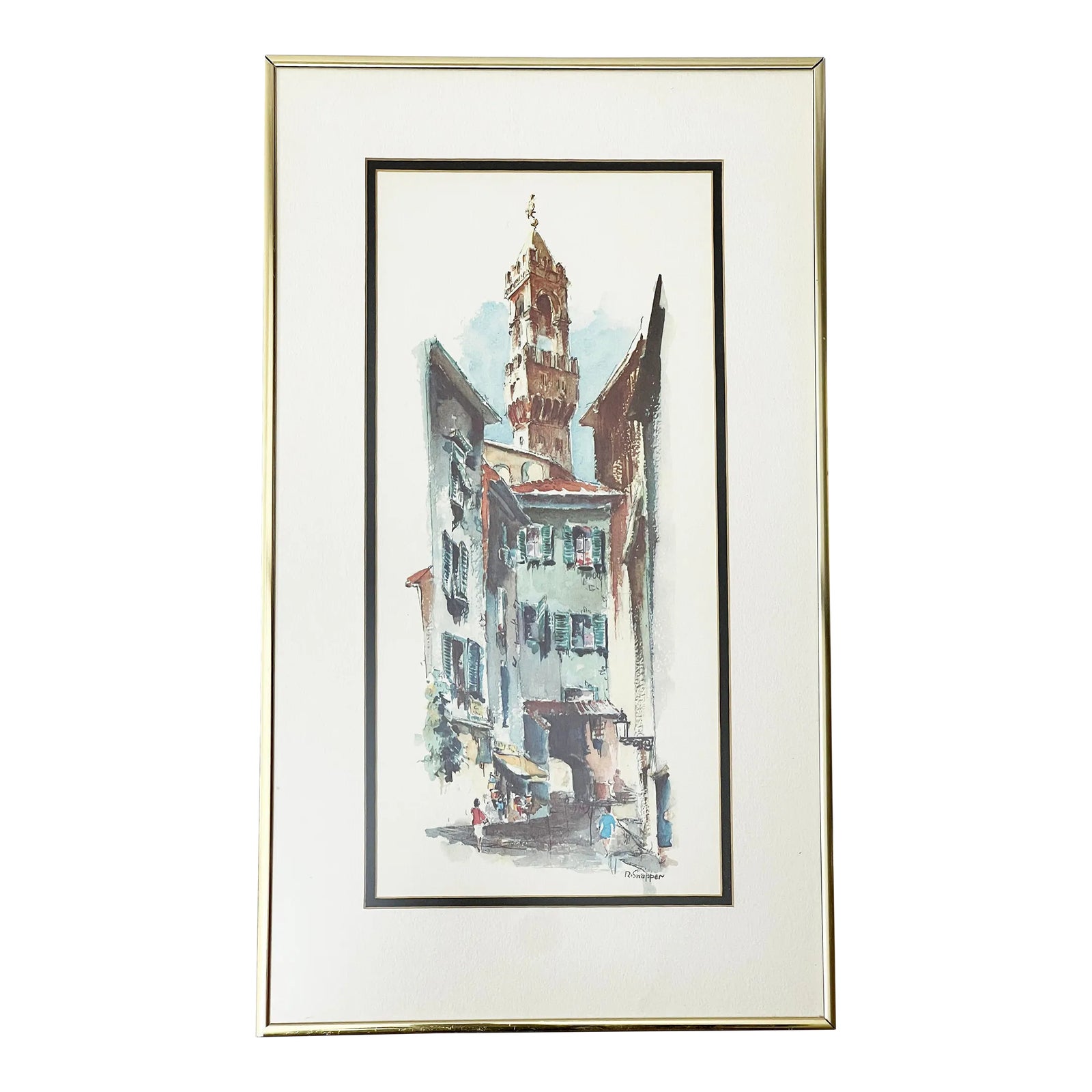 M C M Framed Landscape Print by Dutch Artist Reiner Snapper | Chairish