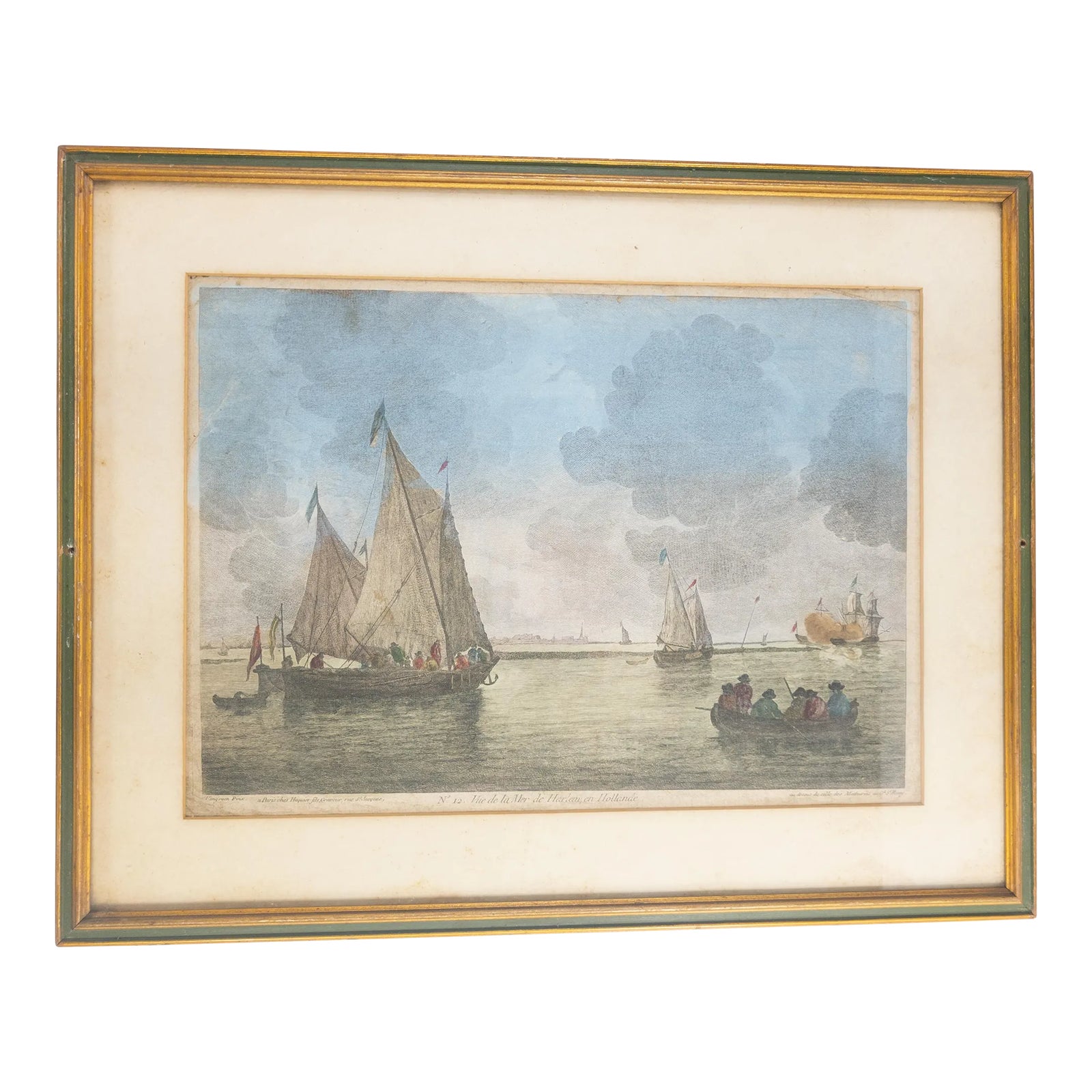 19th Century French Hand Colored Copper Engraving Print After Vangoyen ...