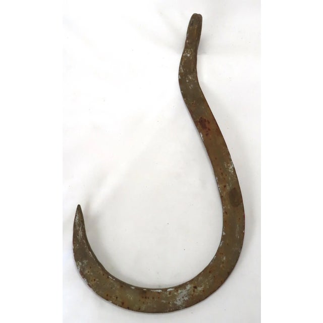 Giant Size Early 19th Century Hand Wrought Iron Hook | Chairish