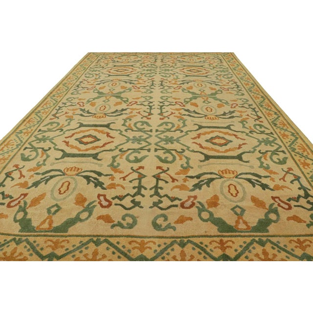 Vintage Spanish Rug in Gold, With Geometric Patterns, From Rug & Kilim ...