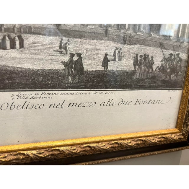 Antique Italian Engraving of Piazza San Pietro in Vatican, Framed ...