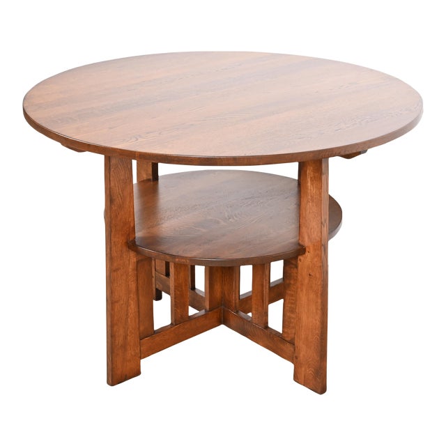 Limbert Style Antique Mission Oak Arts & Crafts Two-Tier Center Table ...