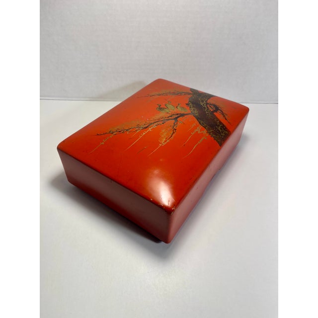 Late 19th Century Antique Meiji Period Japanese Red Lacquer Wooden ...