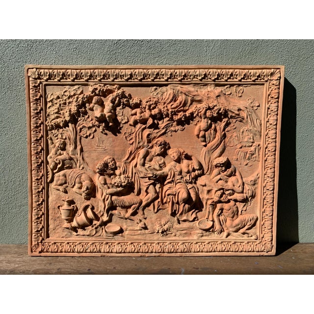1920s Antique Italian Terracotta Bas Relief Sculpture Frieze Plaque ...