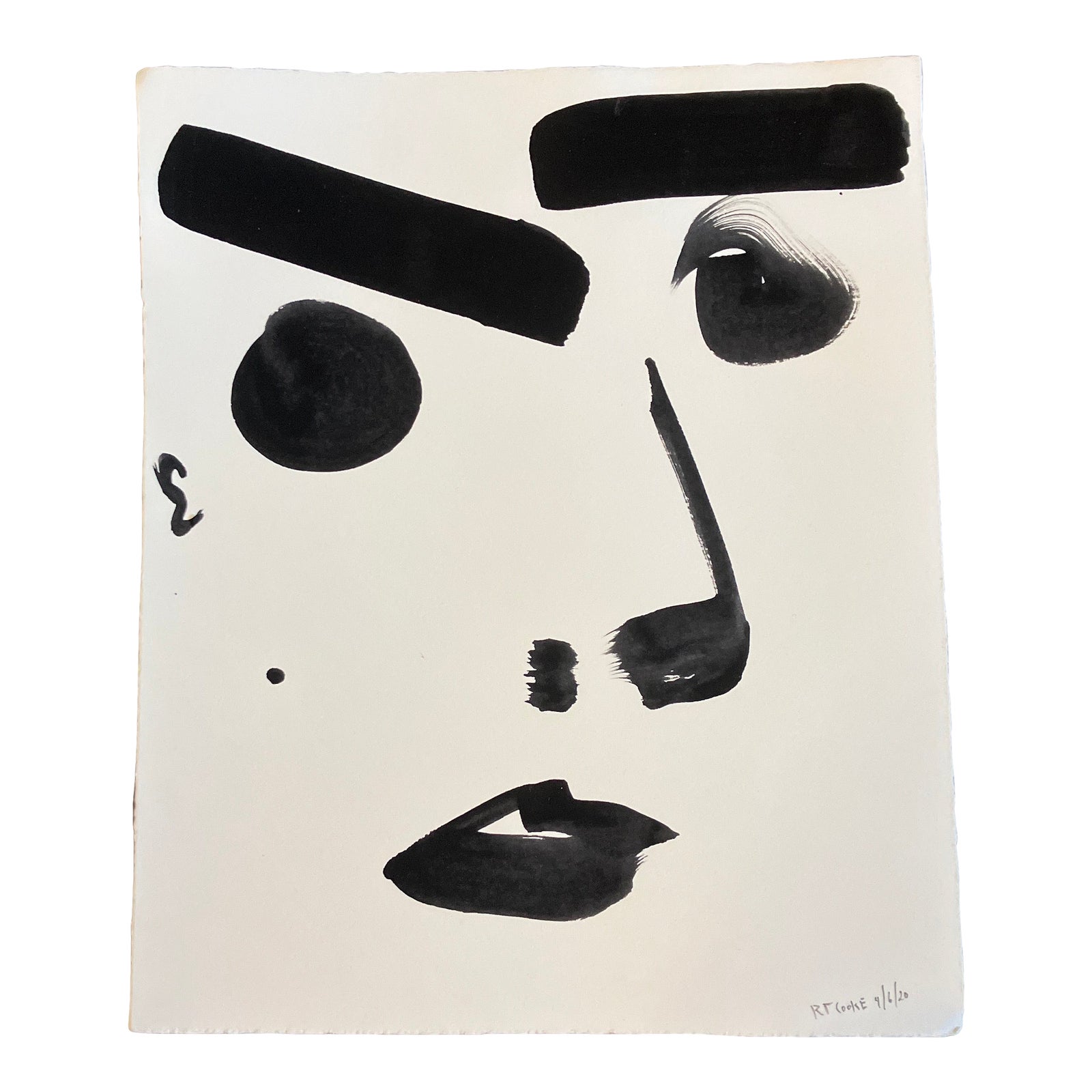 Contemporary Original Robert Cooke Abstract Face Painting | Chairish