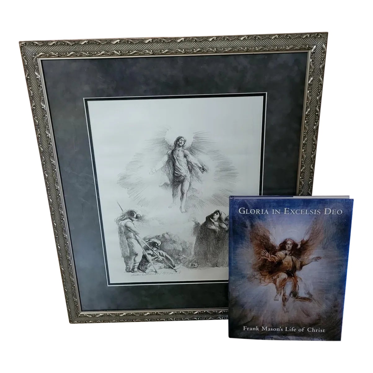 Printer's Proof Lithograph of the Resurrection by Frank Mason Plus Book ...