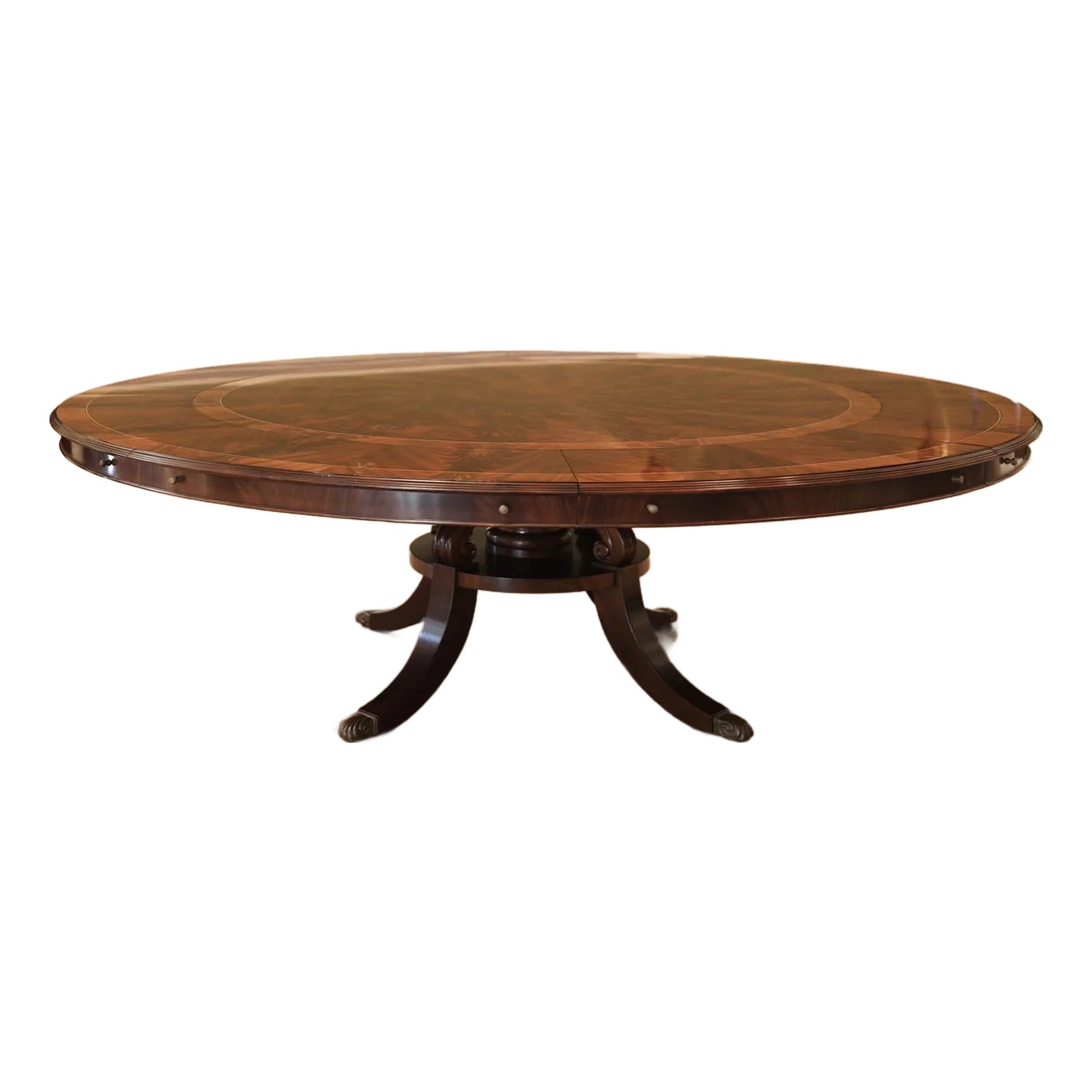 Round Expandable Dining Room Table Seats 6 to 12 People | Chairish