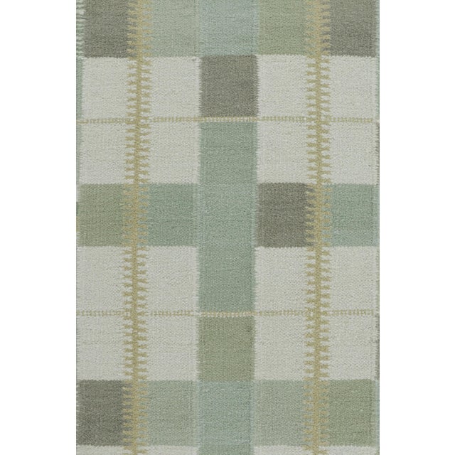 Rug & Kilim’s Scandinavian Style Rug in Blue Tones With Geometric ...