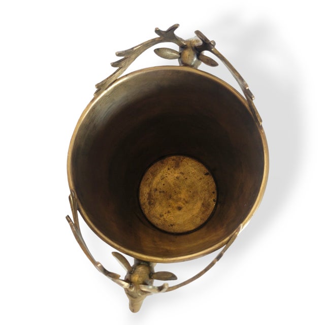 Antique Stag Head Ice Bucket Brass Vase Wine Bucket | Chairish