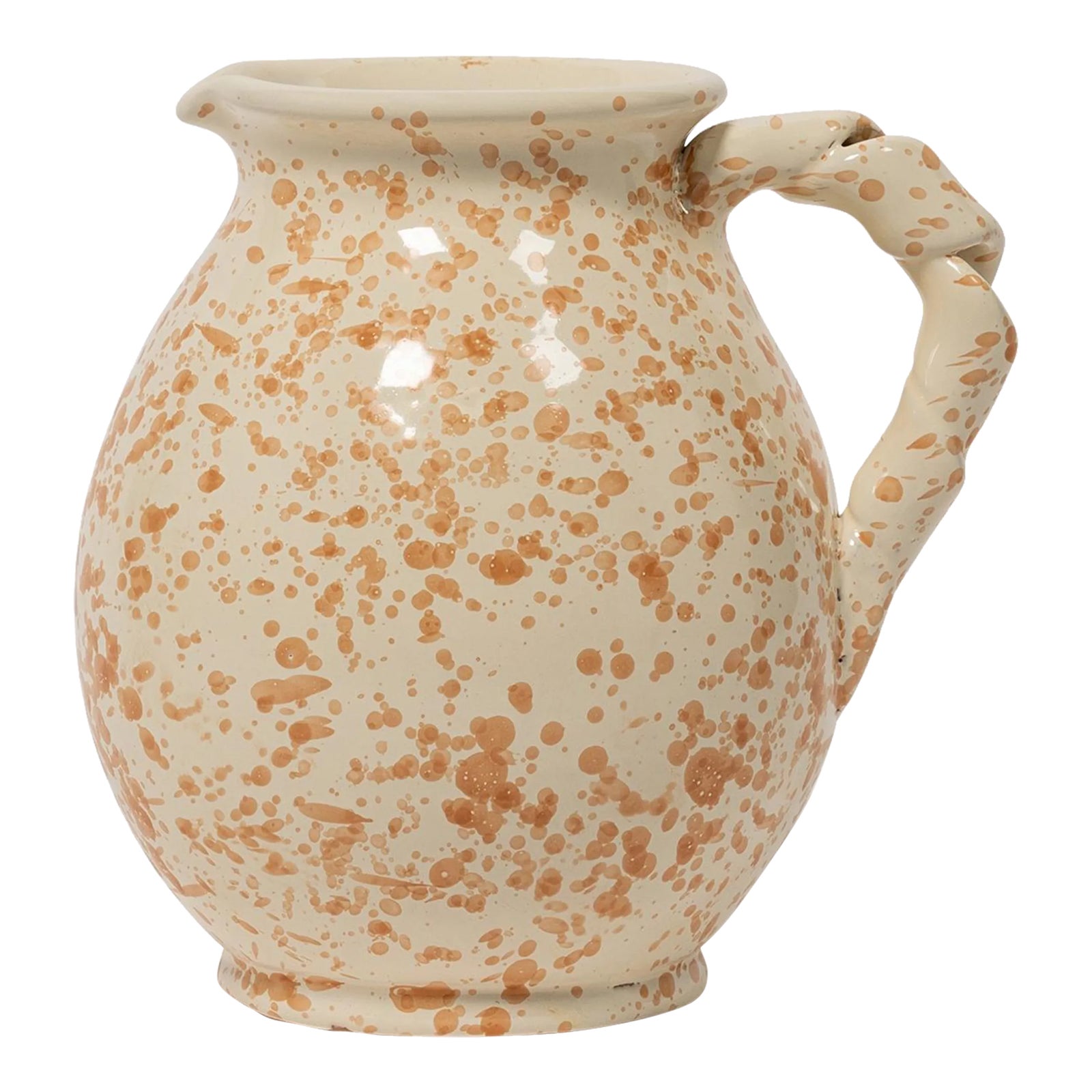 Sharland England Splatter Cigno Jug, Tan and Ivory | Chairish