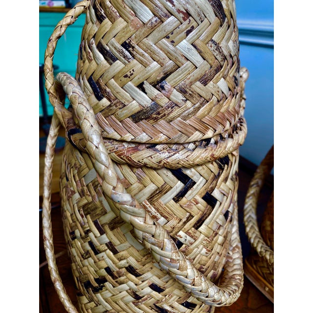 Vintage Malaysian Barait Basket Bag Lamps - a Pair | Chairish