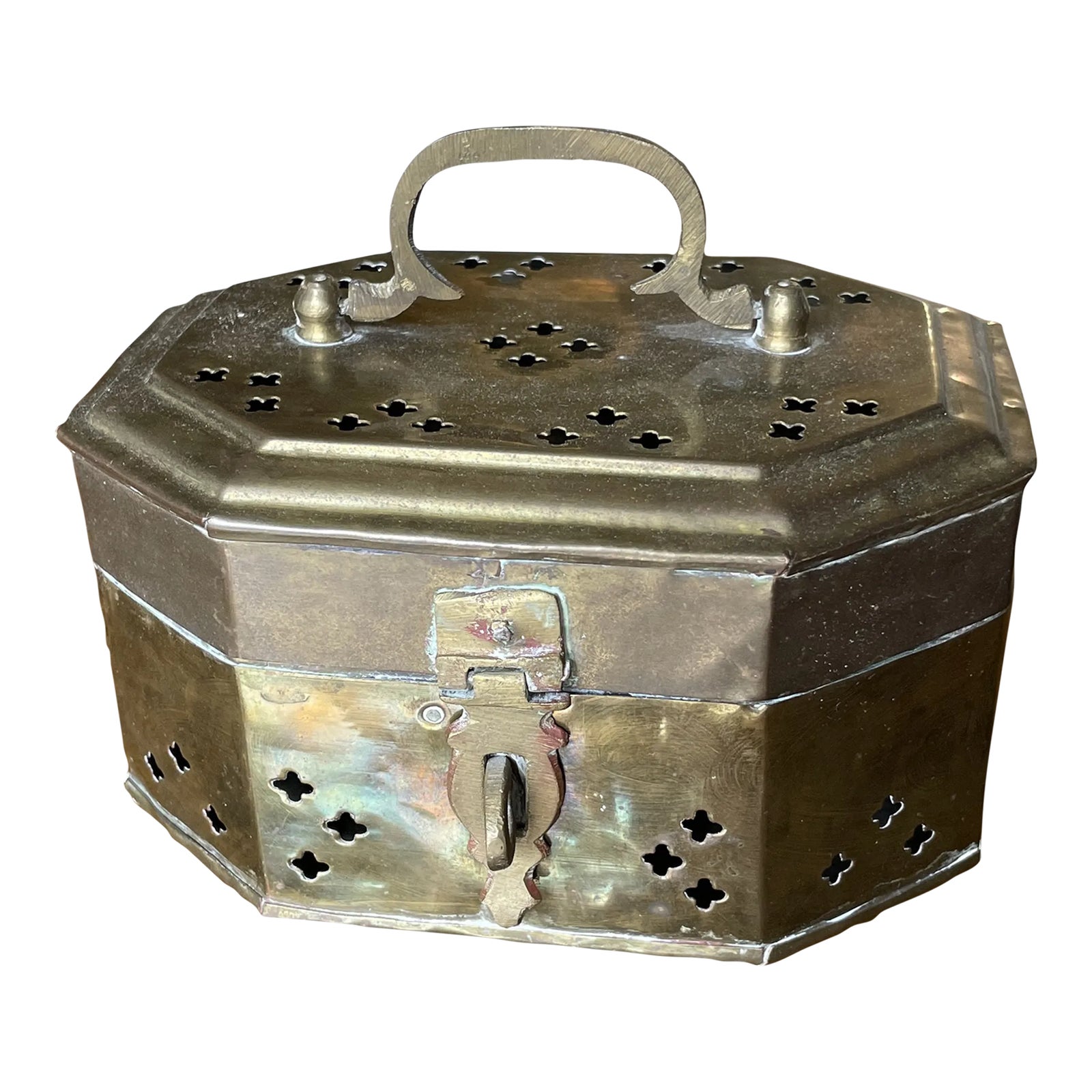 Pierced Brass Cricket Box | Chairish