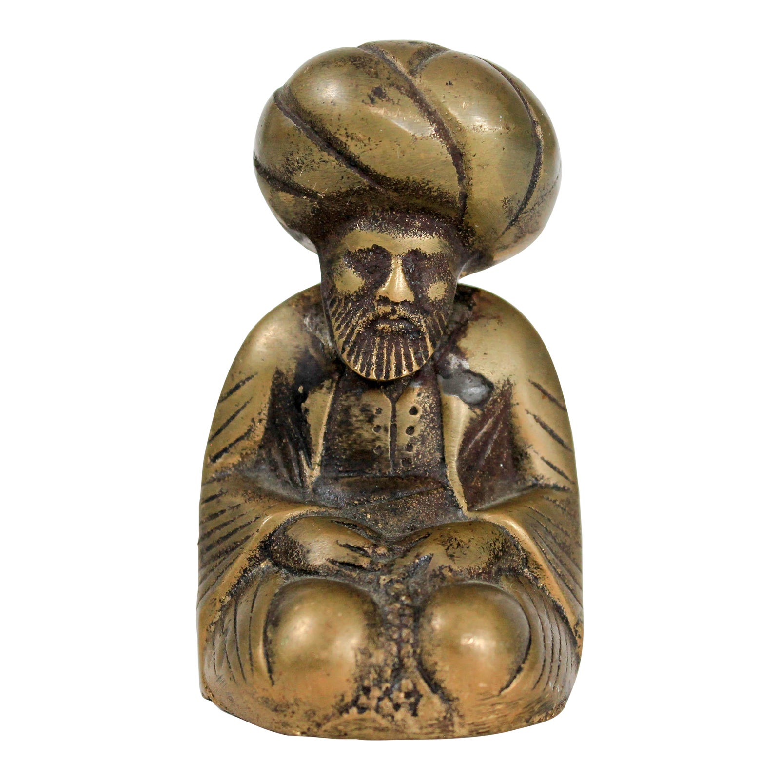 Vintage Brass Praying Man | Chairish