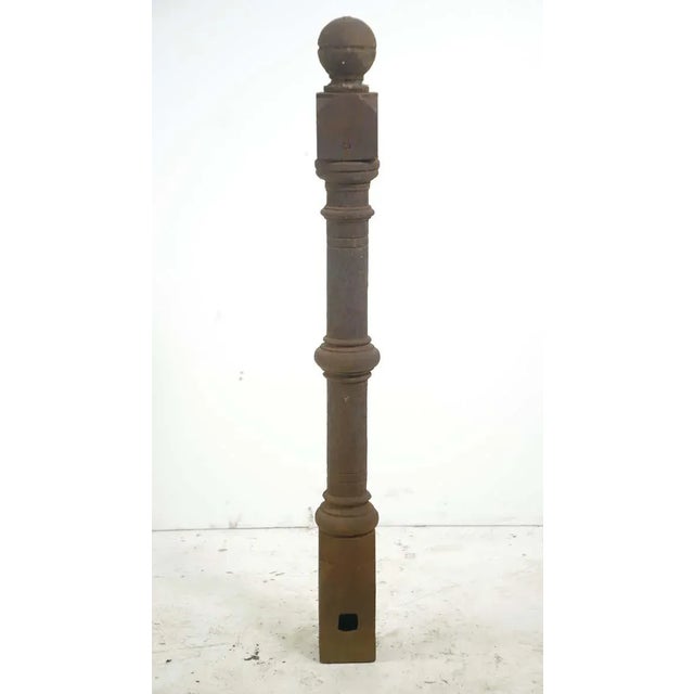 Antique Ball Tip Cast Iron Newel Post | Chairish