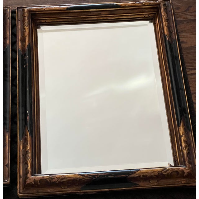 C. 1880-1890 Regency Solid Wood Frames Beveled Glass Wall Mirrors a ...