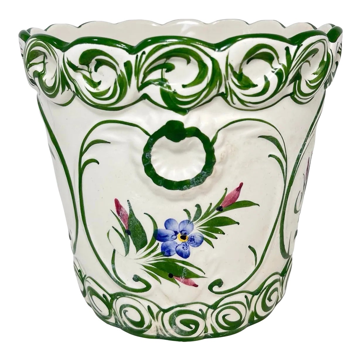 1970s European Hand-Painted Ceramic Planter | Chairish