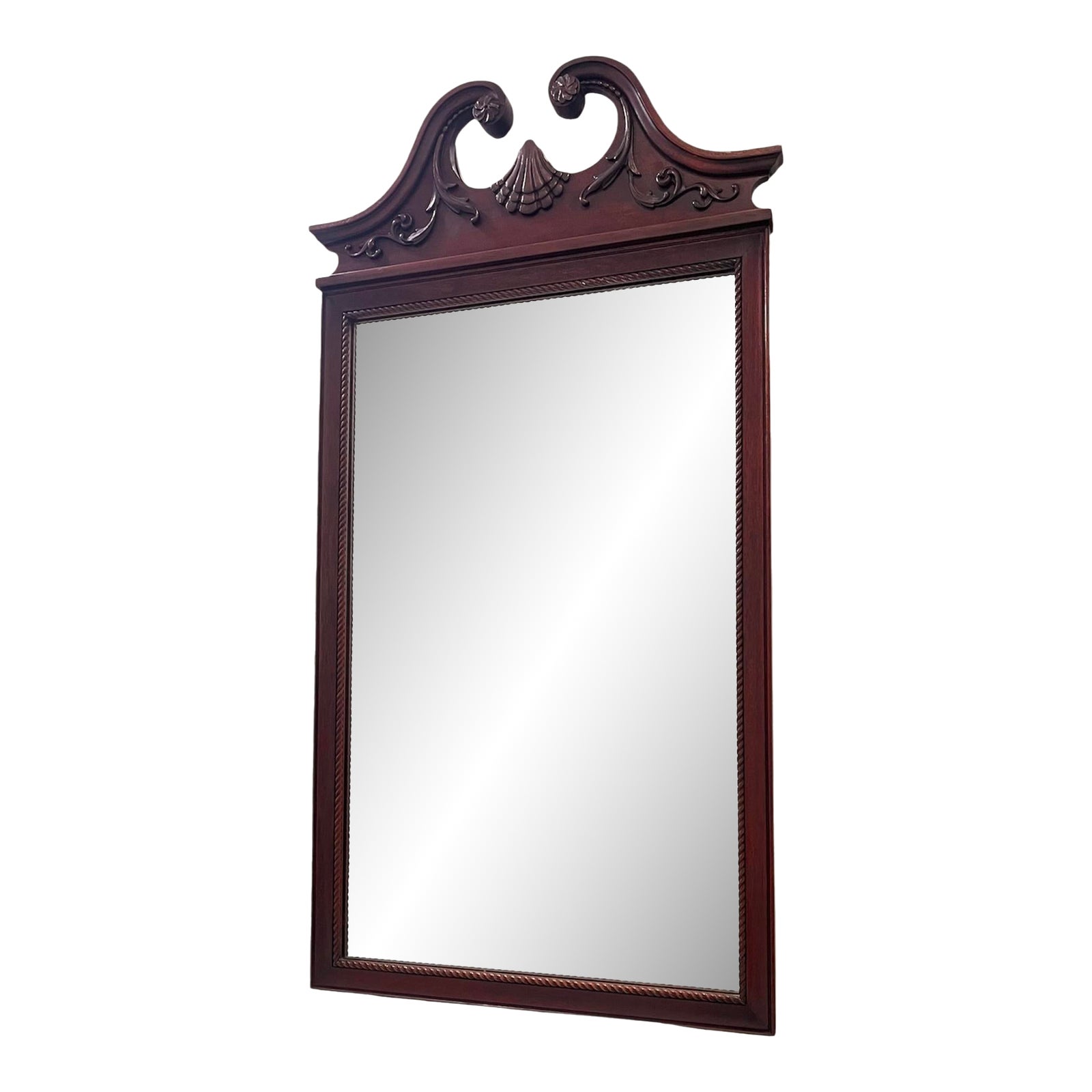 1940s American Federal Style Mahogany Wall Mirror | Chairish