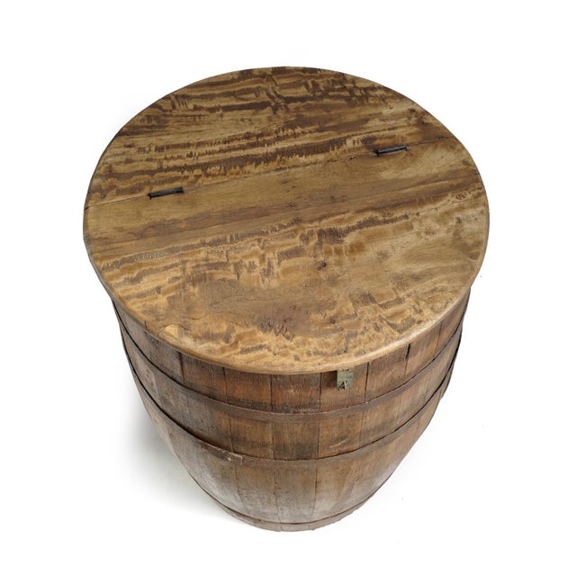 Vintage Wood Barrel Table | Chairish