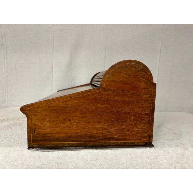 Antique English Roll Top Writing Slope | Chairish