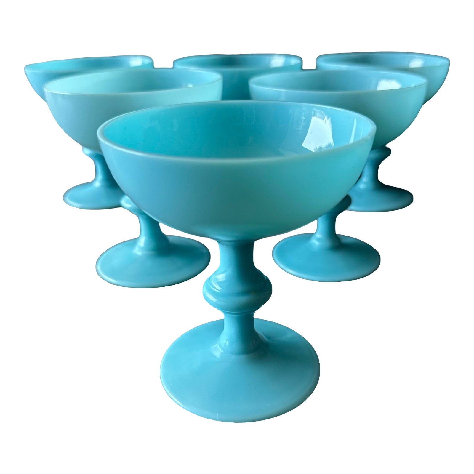 1930s Vintage Portieux Vallerysthal French Turquoise Blue Opaline ...