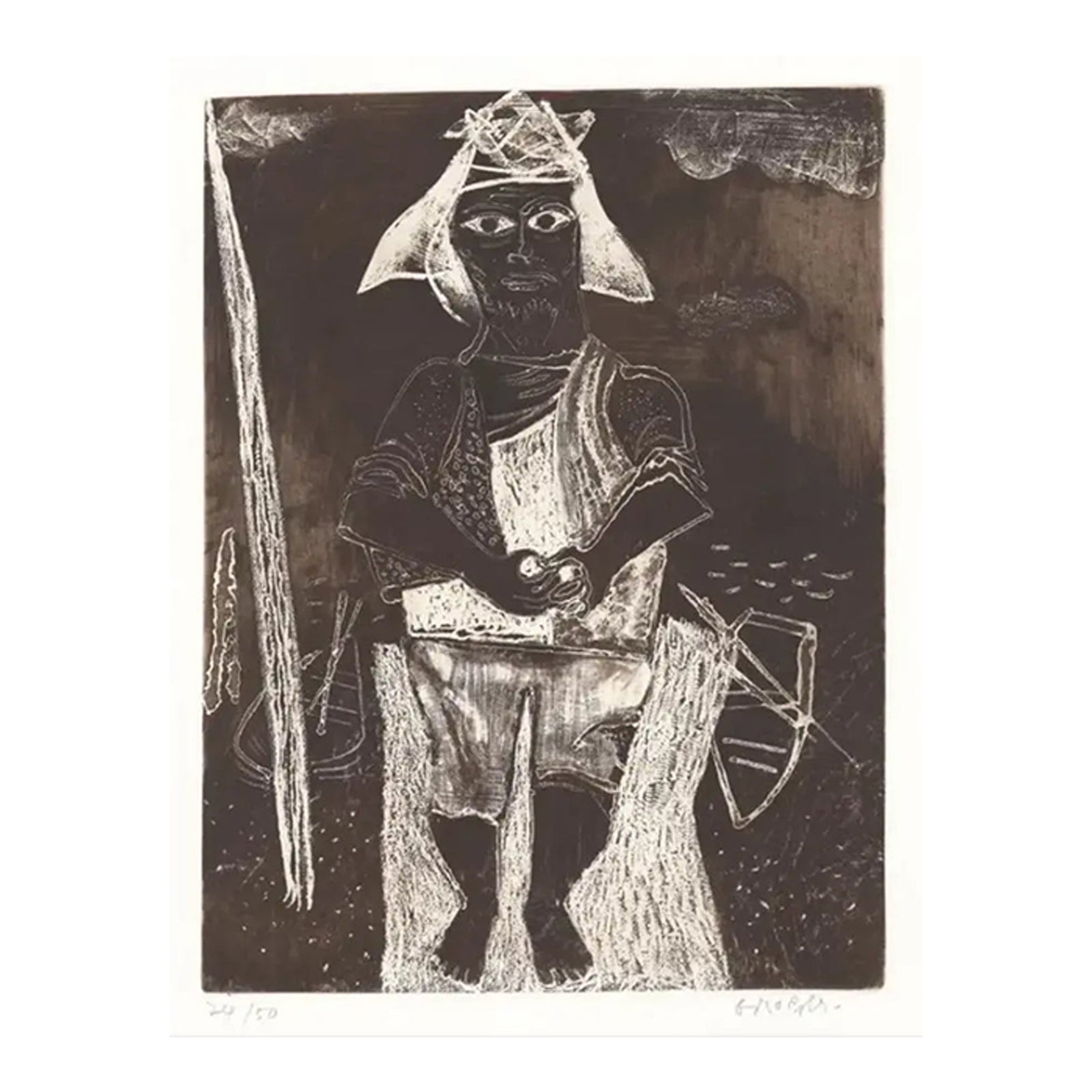 1965 William Gropper Boatman Etching | Chairish